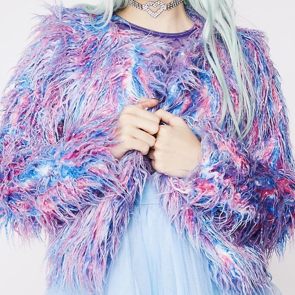 Sugar Thrillz | Jackets & Coats | Sugar Thrillz Cotton Candy Shag ...